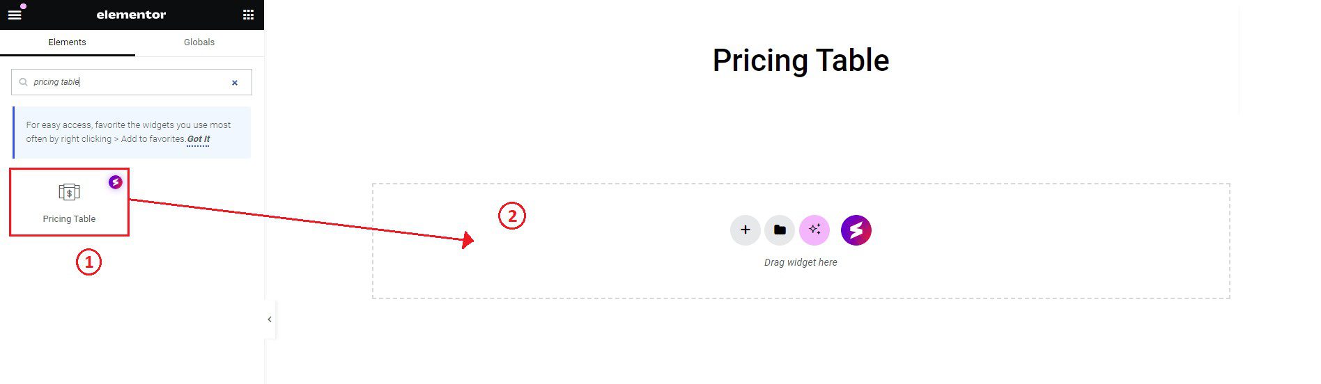 How To Use Pricing Table In Elementor - Spexo Addons
