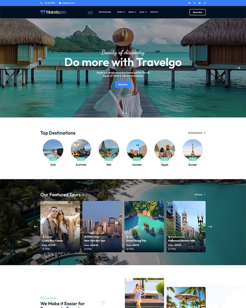 Buy Travel Agency Elementor Template - Spexo Theme